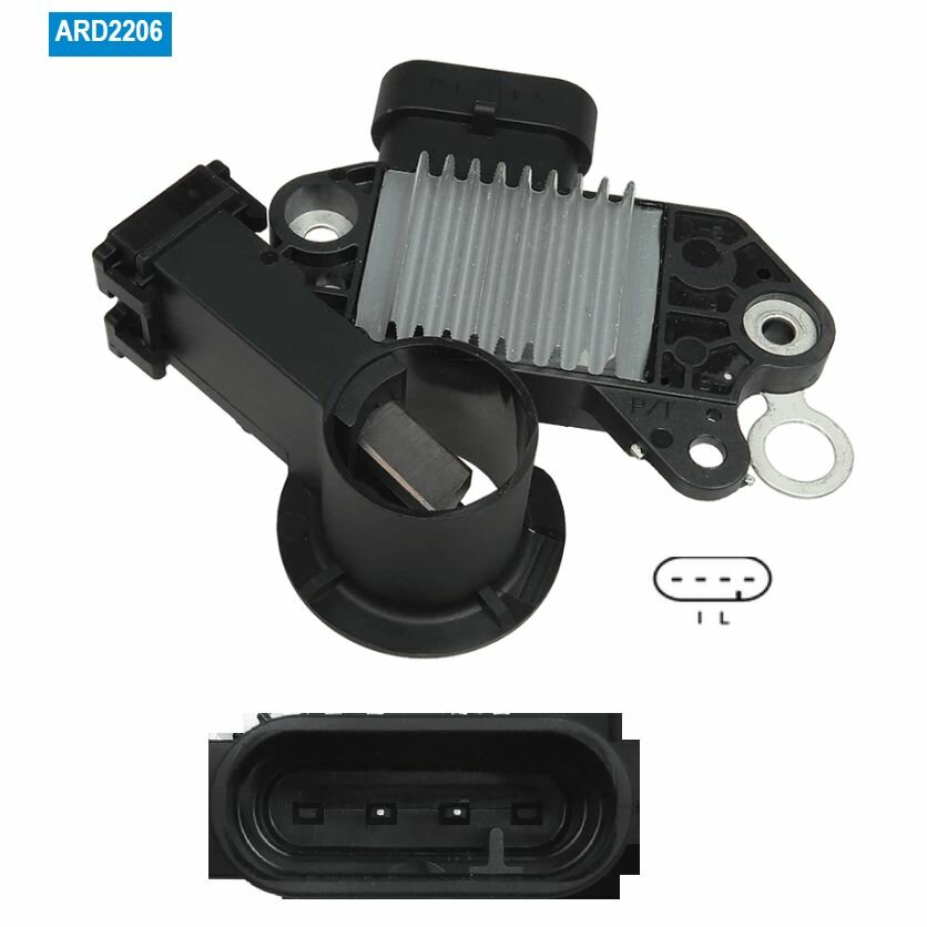 Регулятор (реле) ARD2206, 235844, D2206 генератора Lacetti, Nubira, Aveo (Шевроле Лачетти, Нубира, Авео), Kalos, Lacetti, Nubira (Деу Калос, Лачетти, Нубира)