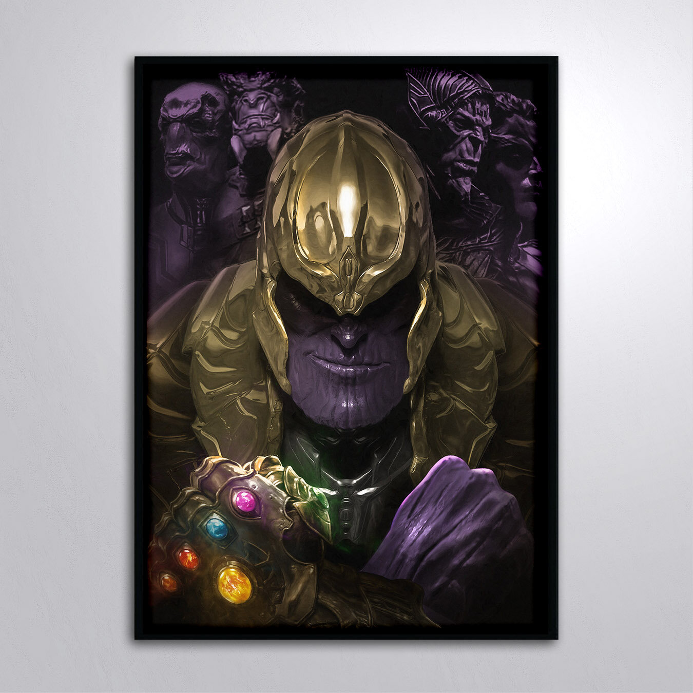 Постер в раме/Картина на стену/Marvel Танос и Камни бесконечности