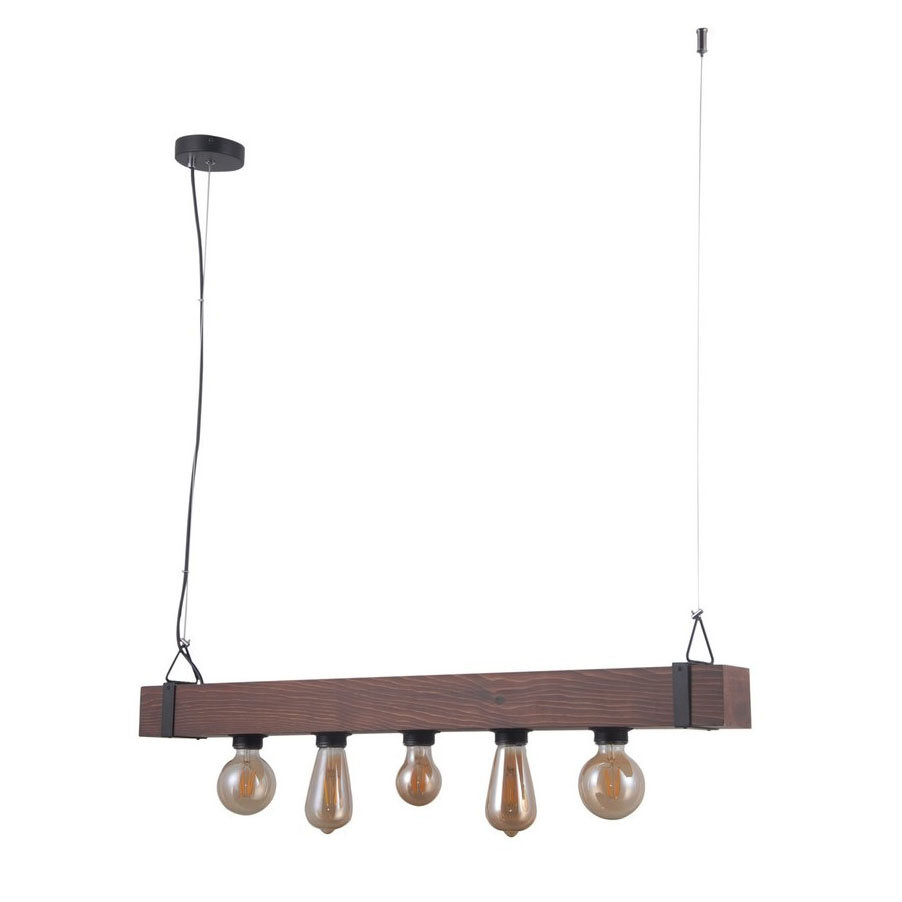 Люстра лофт Omnilux OML-94603-05 Castelluzzo Черный+коричневый E27 40 Вт