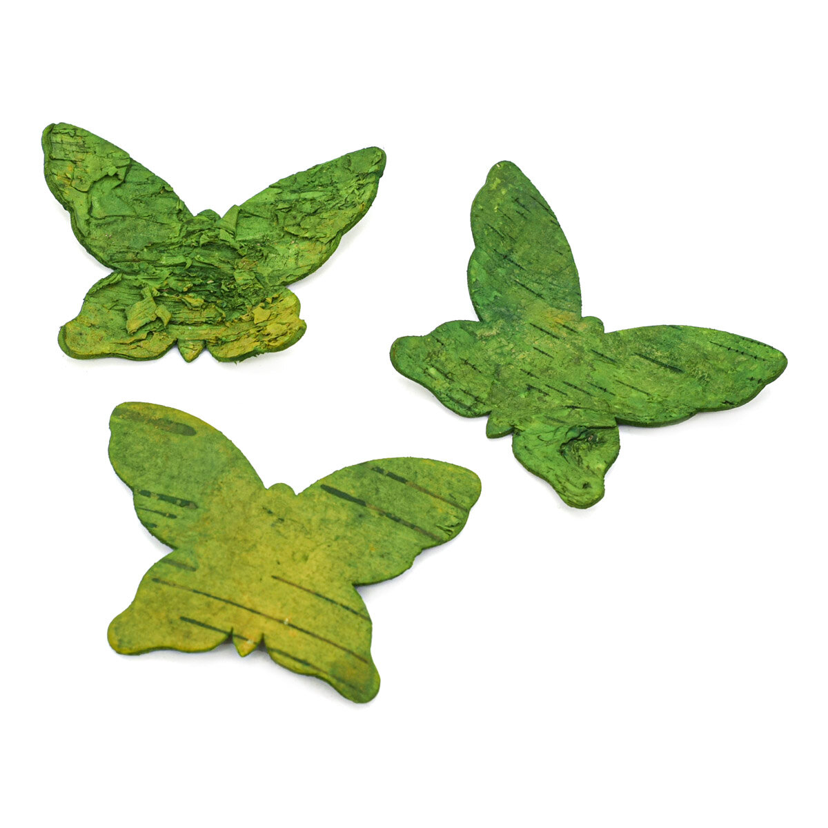 YW004 Декоративные элементы из коры дерева 'Бабочки', 7*9 см, 10 шт (зеленый)