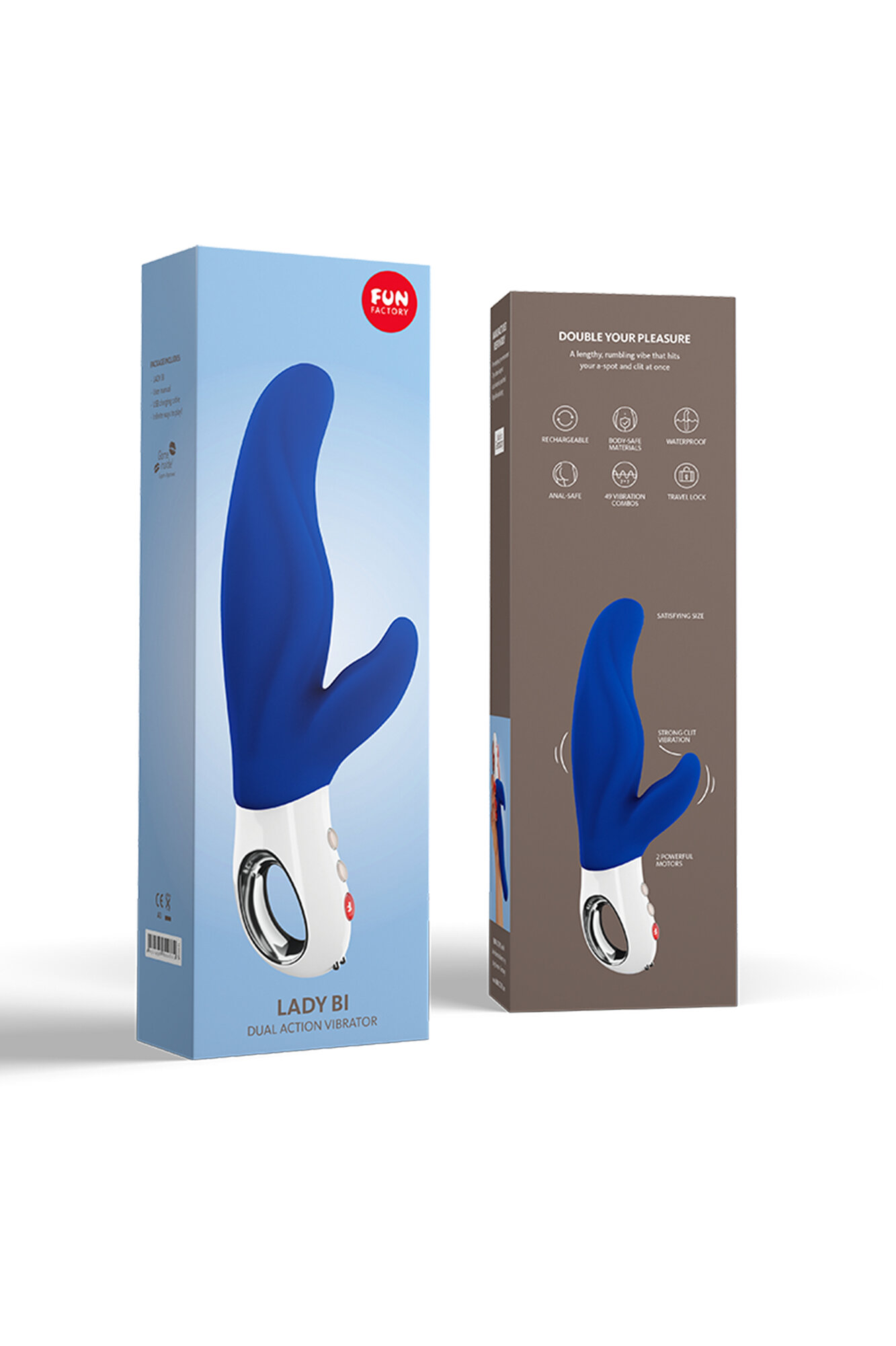 Вибратор Fun Factory "Lady Bi", силиконовый, водонепроницаемый, 22,5 см