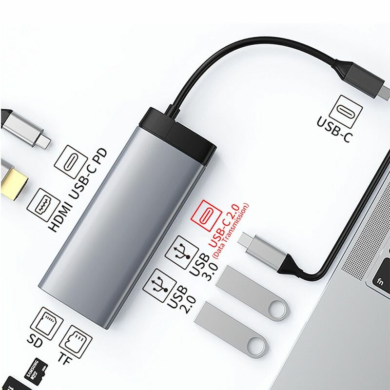 Переходник USB HUB / Разветвитель 7 в 1 COTECi Business Style (PD, USB, HDMl, SD)