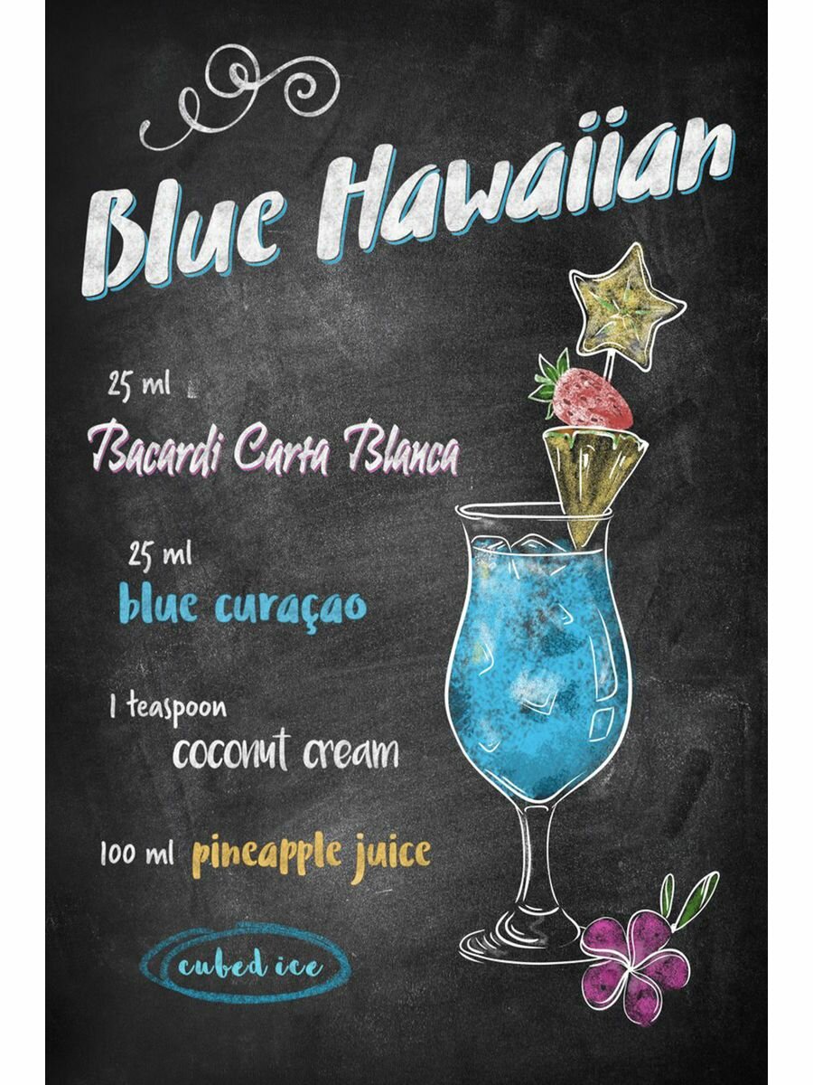 Постер "Коктейль. Голубые Гавайи"