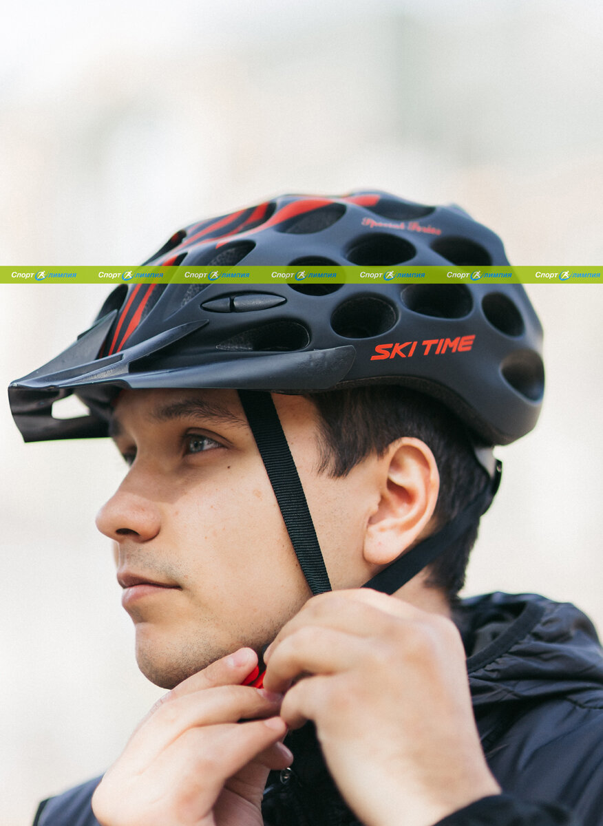 Шлем роллеры/вело, SkiTime, CARBOLIGHT, black/red, (one size)