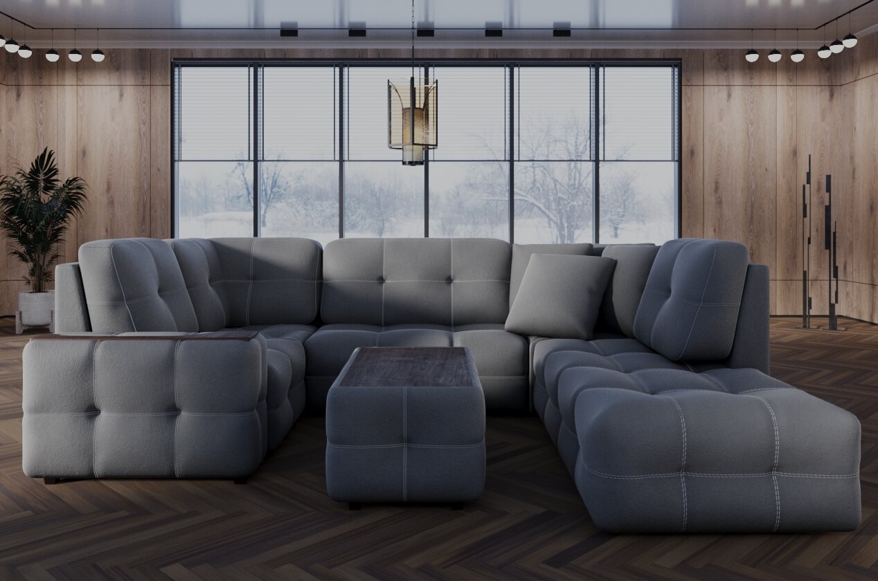 Диван модульный Спилберг (Марта) малый Velour Gray