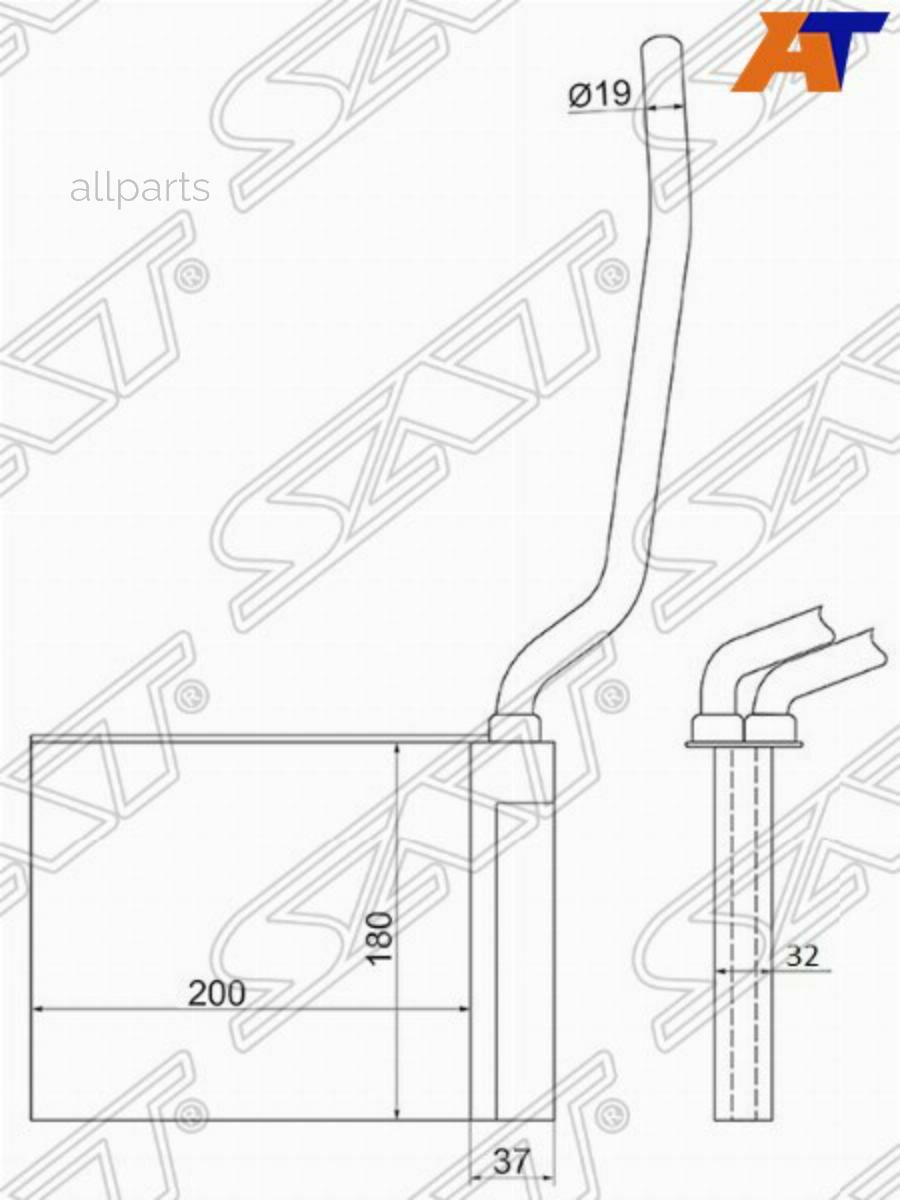 SAT ST-FDA5-395-0 Радиатор отопителя салона Ford Focus 04-19 / Kuga 13-19