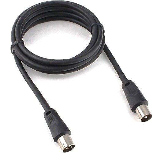 Кабель удлинитель ТВ антенны Premier 5-061 3.0 TV гнездо-штекер коаксиальный 75 Ом - 3м чёрный