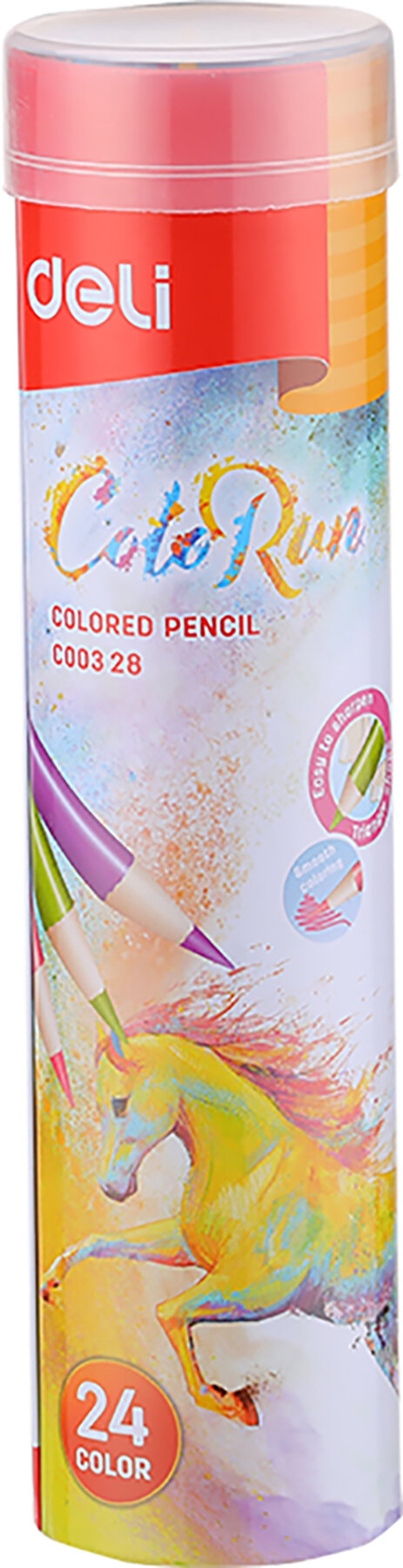 Карандаши 24 цвета ColoRun в металлической тубе (EC00328)
