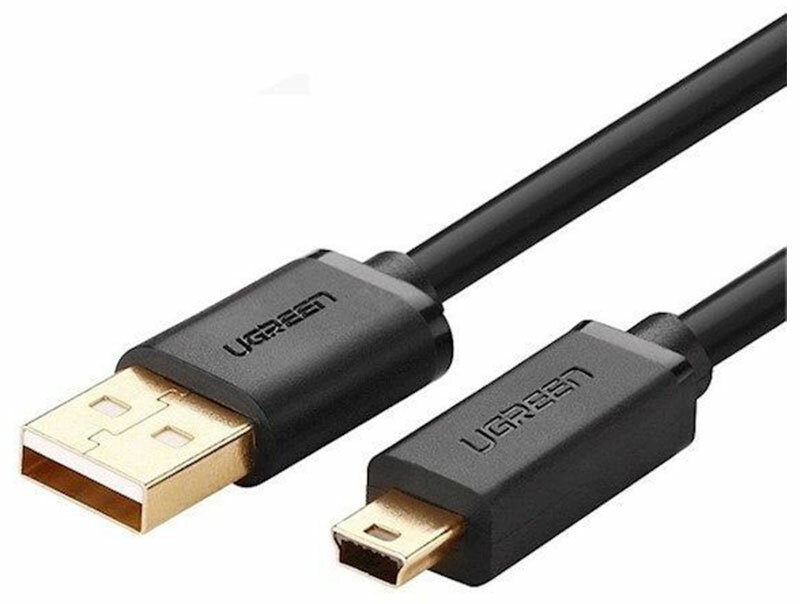 Кабель Ugreen US132 (30472) USB 2.0 A Male to Mini 5 Pin Male Cable, 2 м, черный