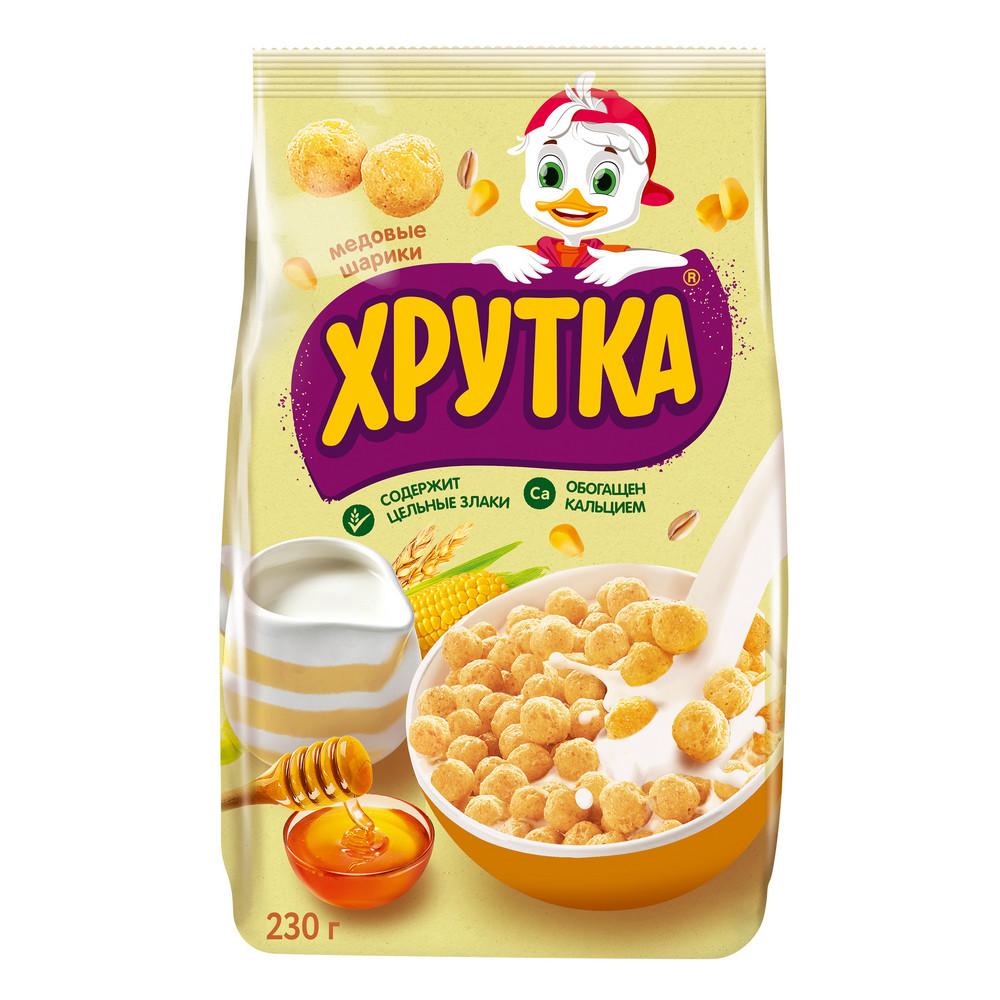 Готовый завтрак хрутка Медовые шарики, 230г