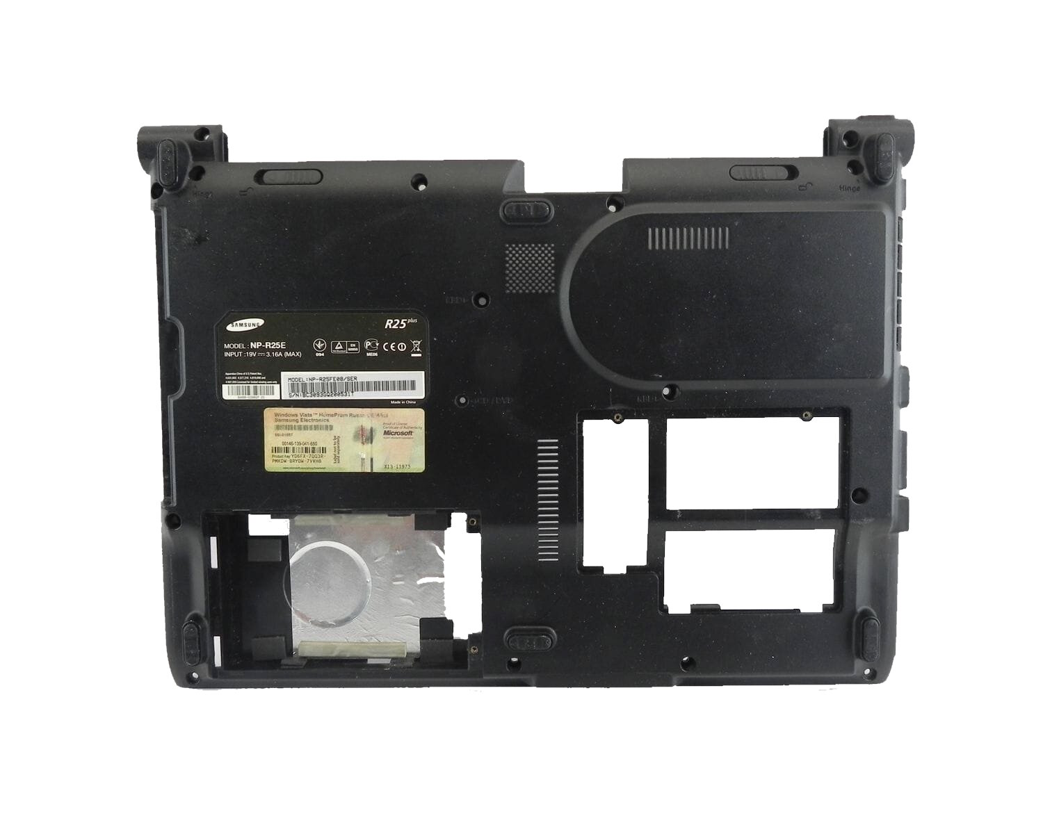 Поддон, нижняя часть корпуса ноутбука Samsung NP-R25E, NP-R25s (BA81-03388T, BA75-01865E)