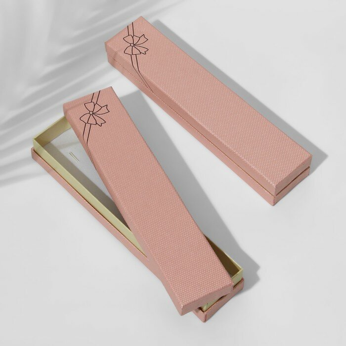 Коробочка подарочная под браслет/цепочку/часы «Бантик», 21×4, цвет розовый