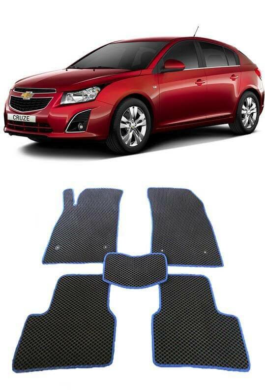 Ева коврики Chevrolet Сruze I 2009 - 2015/ Ева ЭВА сота/ цвет Серый c серой окантовкой / EVA Smart / коврики в салон автомобиля Шевролет