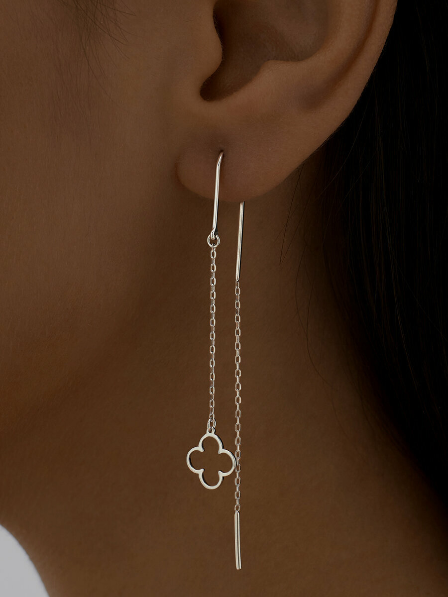 Серьги цепочки, серебро, 925 проба, золочение