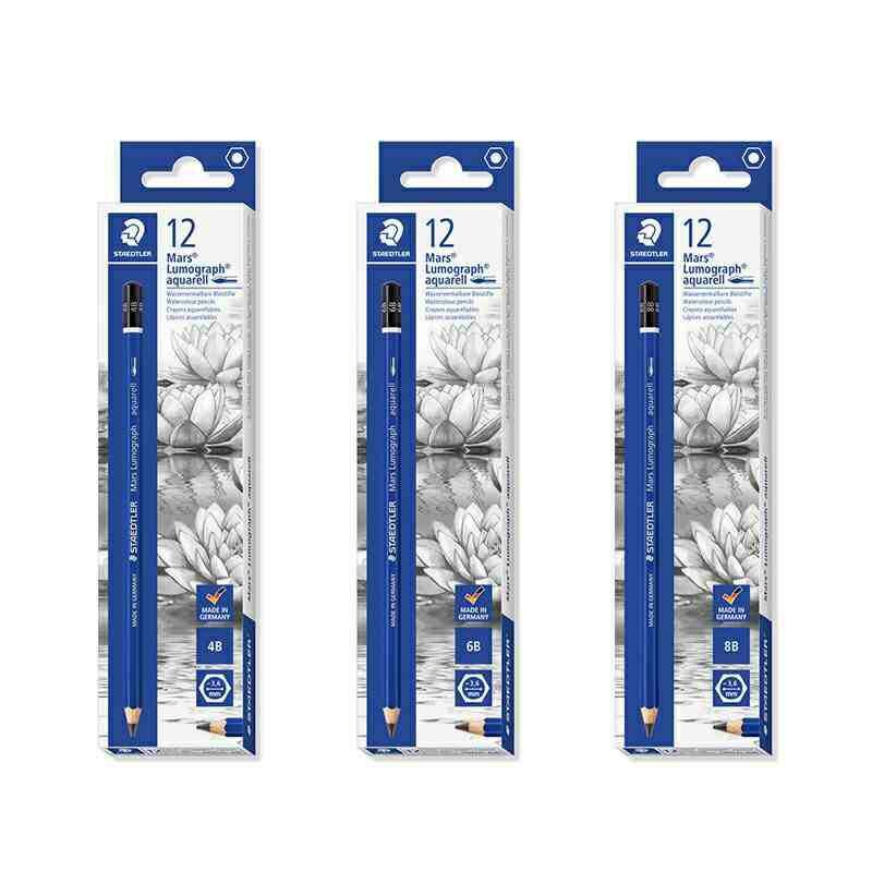 Набор карандашей STAEDTLER Shide Building 100A, водорастворимые, черно-синие, 4B/6B/8B, 12шт