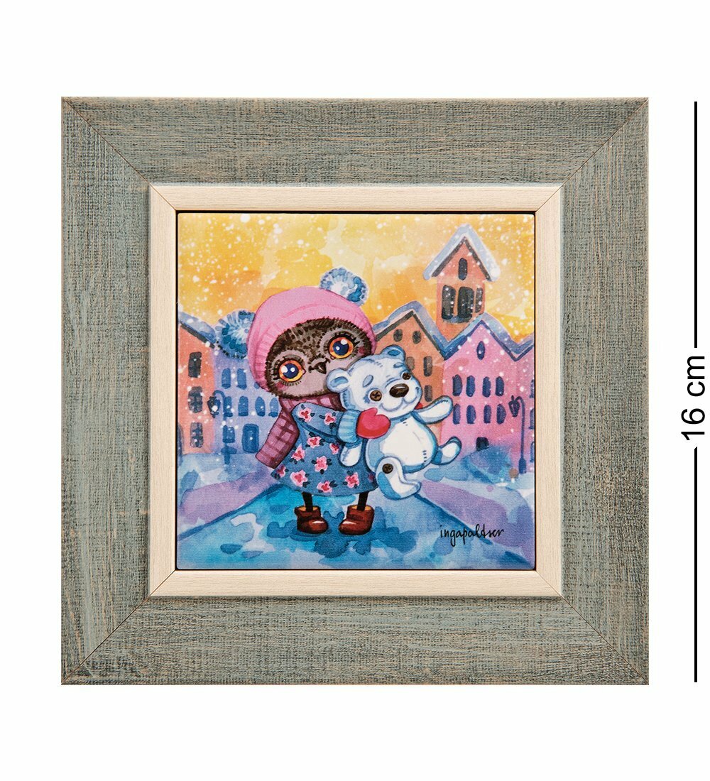 Панно керамическое 'Снежный город' 10х10