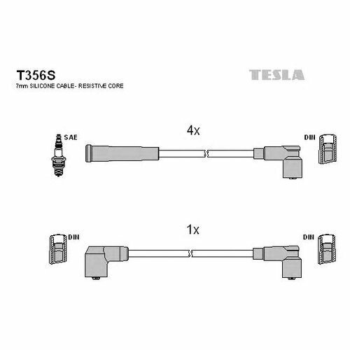 Комплект проводов зажигания Tesla T356S