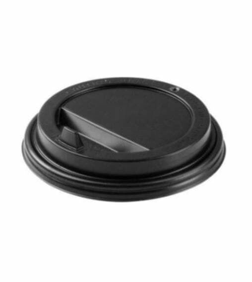 Пластиковая крышка с клапаном Черная d-90 мм, короб 1000 шт.
