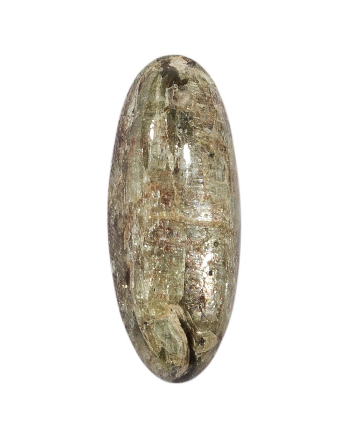 Кабошон Кианит зеленый, размер: 23х9х4 мм, натуральный минерал.