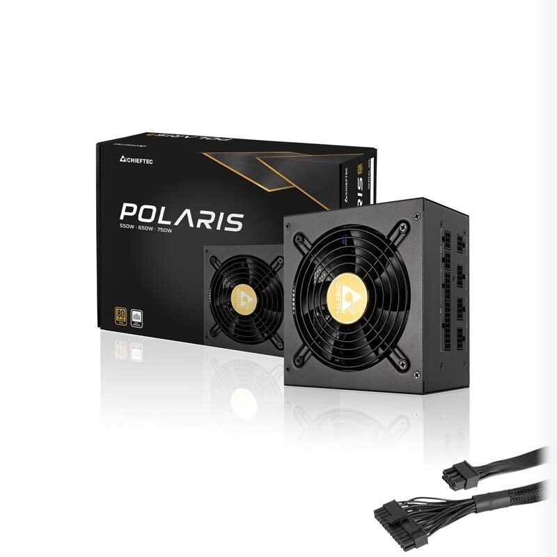 Блок питания Chieftec Polaris PPS-750FC (ATX 2.4, 750W, 80 PLUS GOLD, Active PFC, 120mm fan, Full Cable Management) Retail