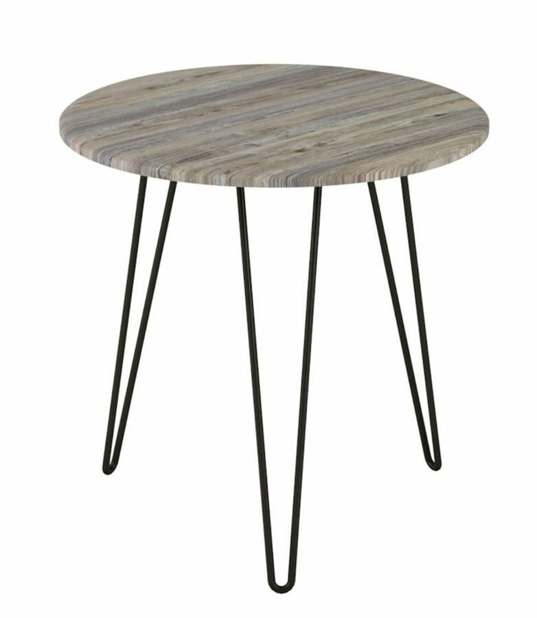 Стол Рид 530 Red Black светлое дерево, металл и дерево, круглая столешница, ножки