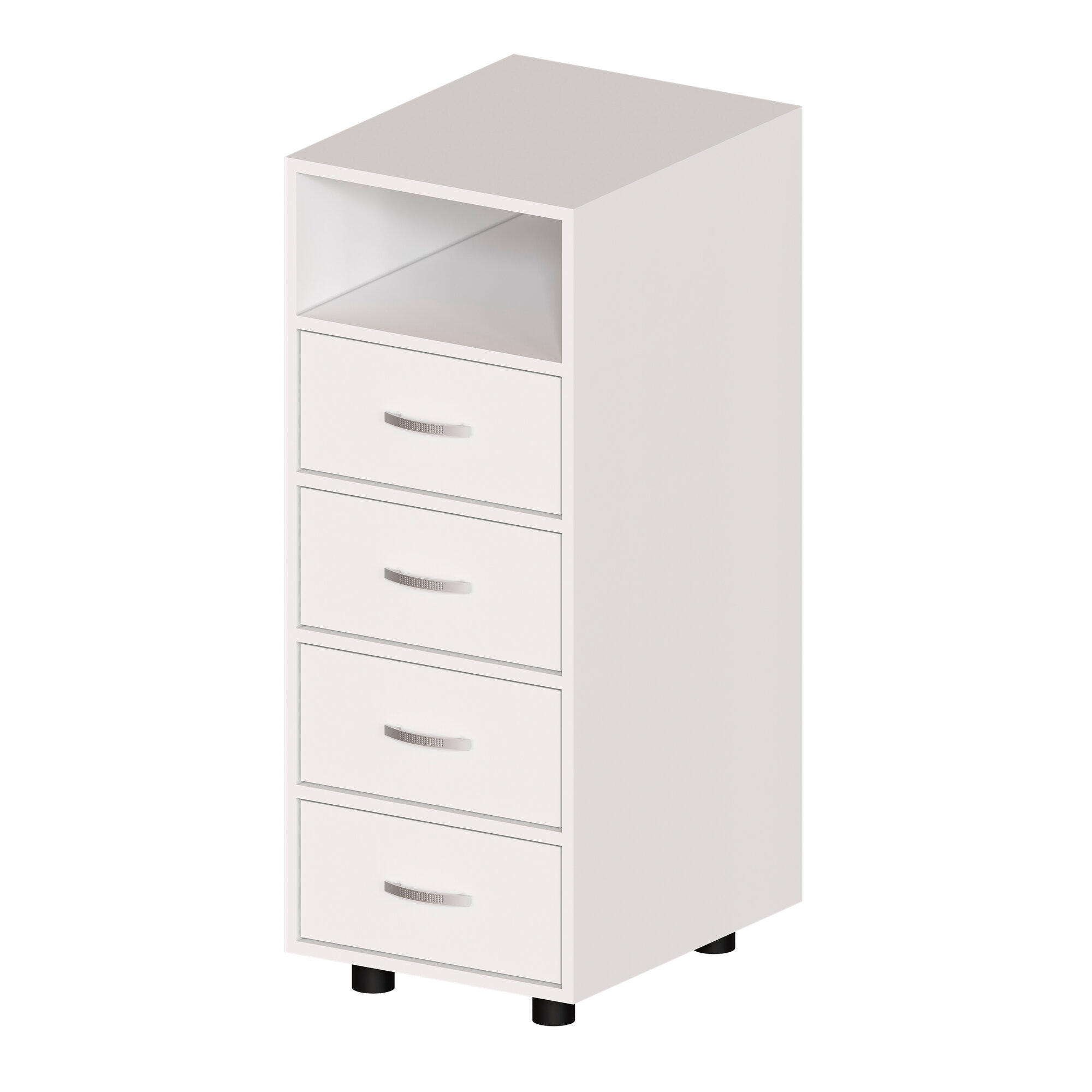 Комод СитиМебель-8 Ширина 40 см, Глубина 50 см, Высота 103 см, цвет: белый