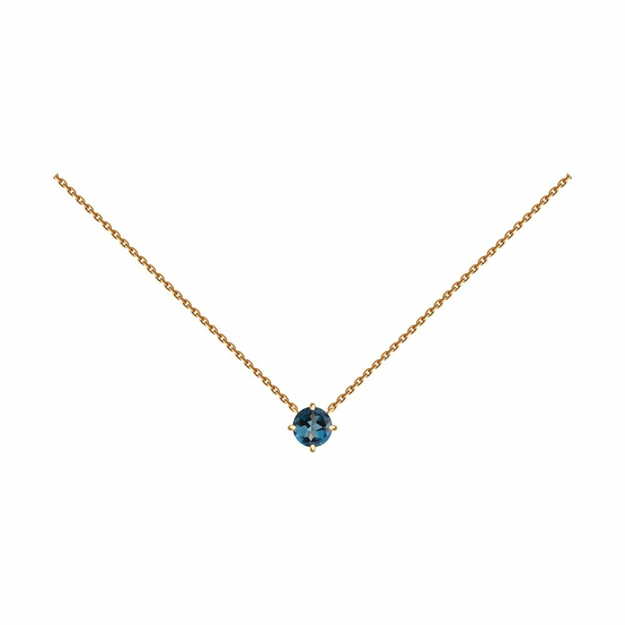 Колье, красное золото, 585 проба, топаз