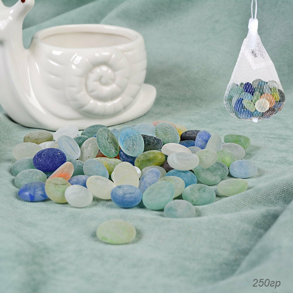 Декоративные камни для творчества и мелкой моторики матовые, разноцветные 250 гр