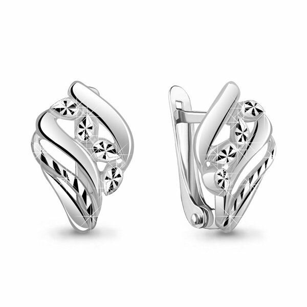 Серьги, серебро, 925 проба, родирование