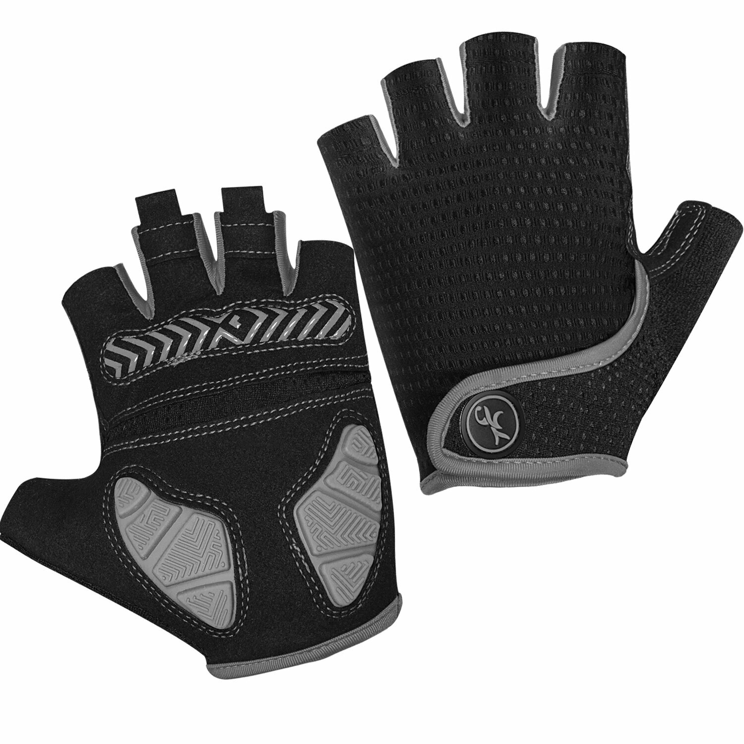FINGEREDGLOVE летние спортивные велосипедные перчатки полупальцевые искусственная Черный, XL, серый