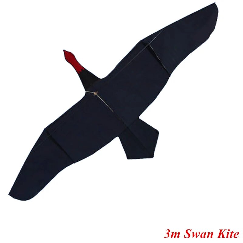 Черный воздушный змей-лебедь 3 метра