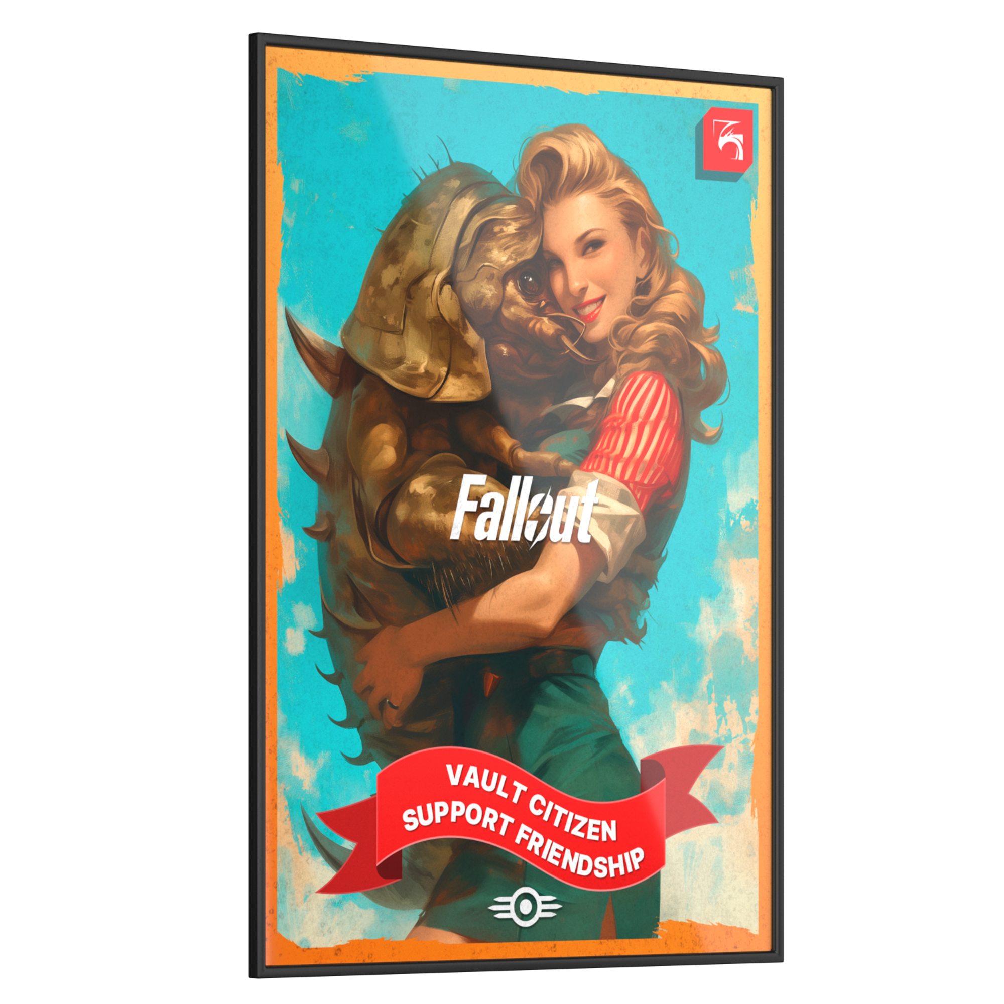 Постер в рамке на стену DigitalRazor Fallout Edition Type D 430x600mm, бирюзовый, коричневый — фото 1