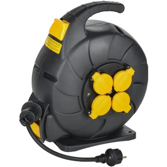 Удлинитель на катушке Iek TWIST 4х15м с заземл. с крышк. автосмотка 16А IP44 КГ 3х1.5, TW-KP27-16-04-15-44