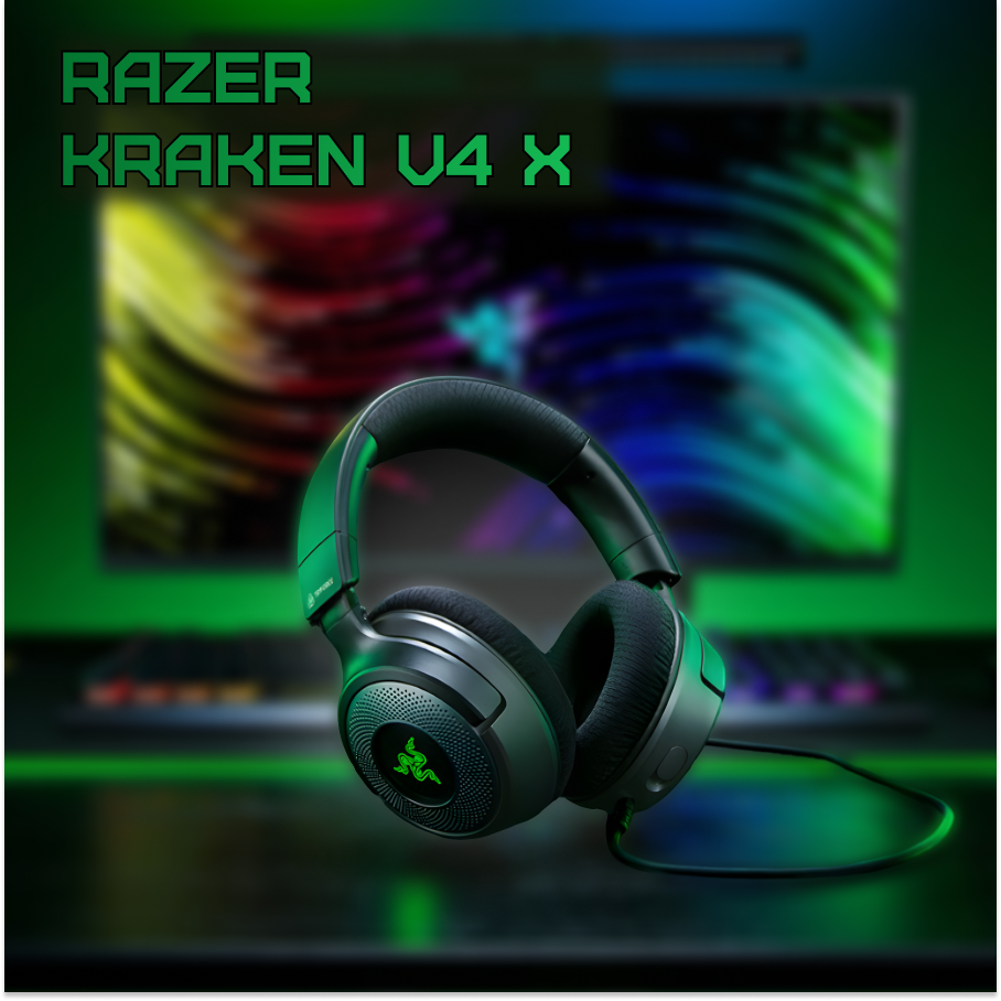 Игровые проводные наушники Razer Kraken V4 X, чёрный, Type-C/A
