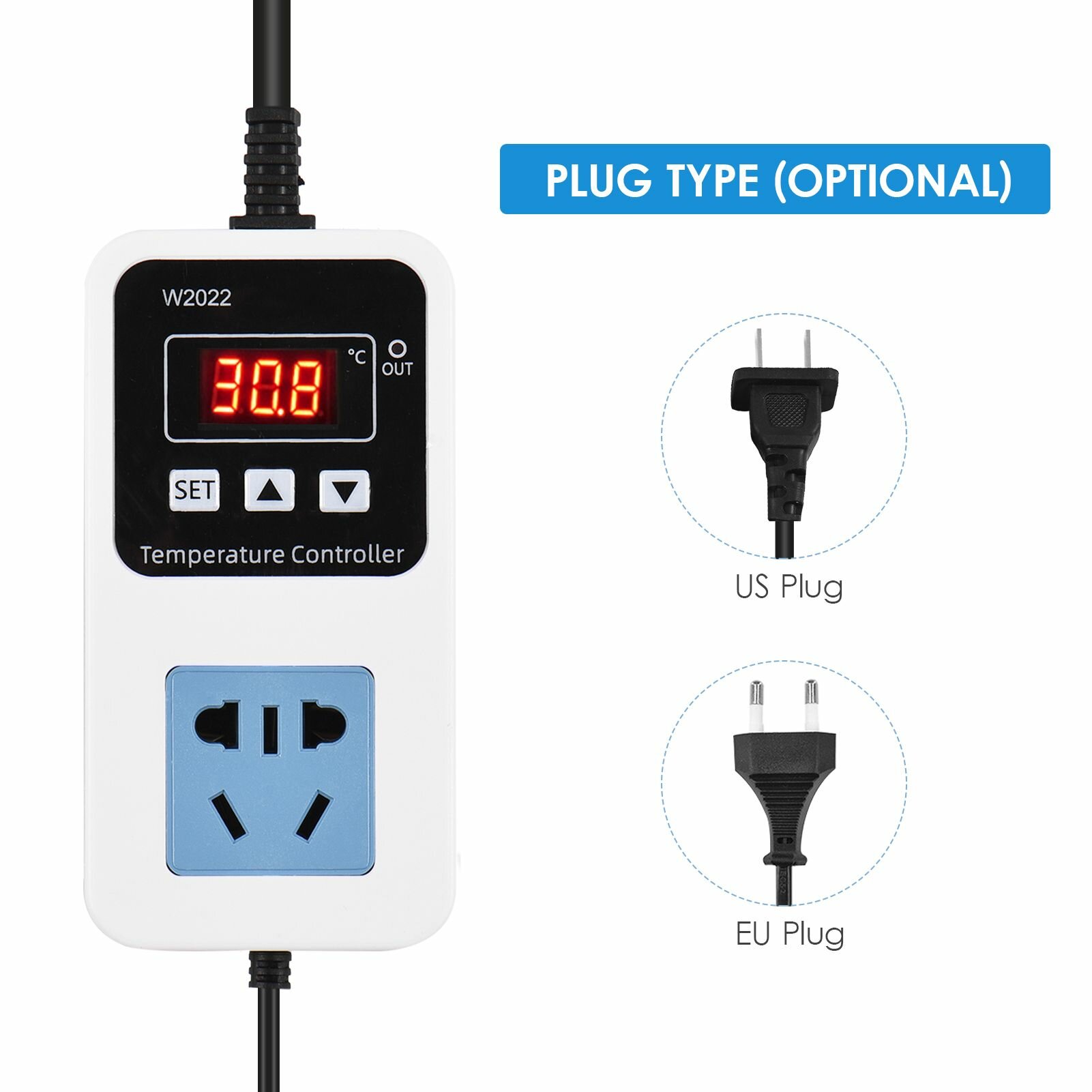 Электронный регулятор температуры 1500W 110-220V с водонепроницаемым датчиком