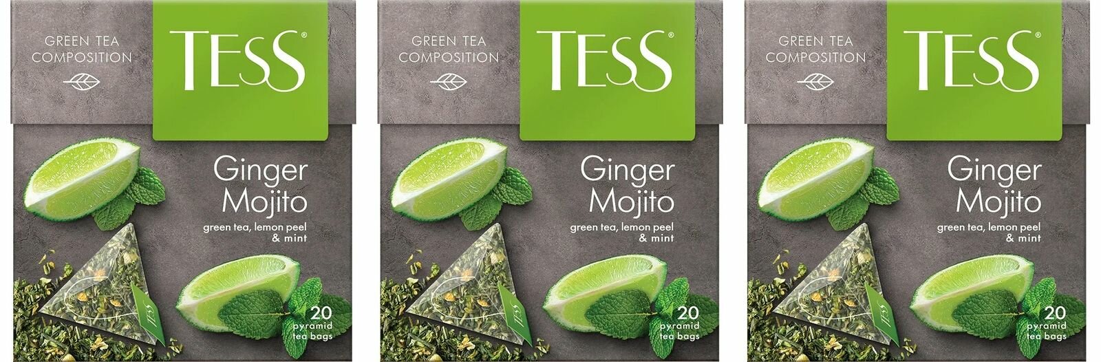 Tess Чай Джинджер Мохито 20 пирамидок, 3 шт