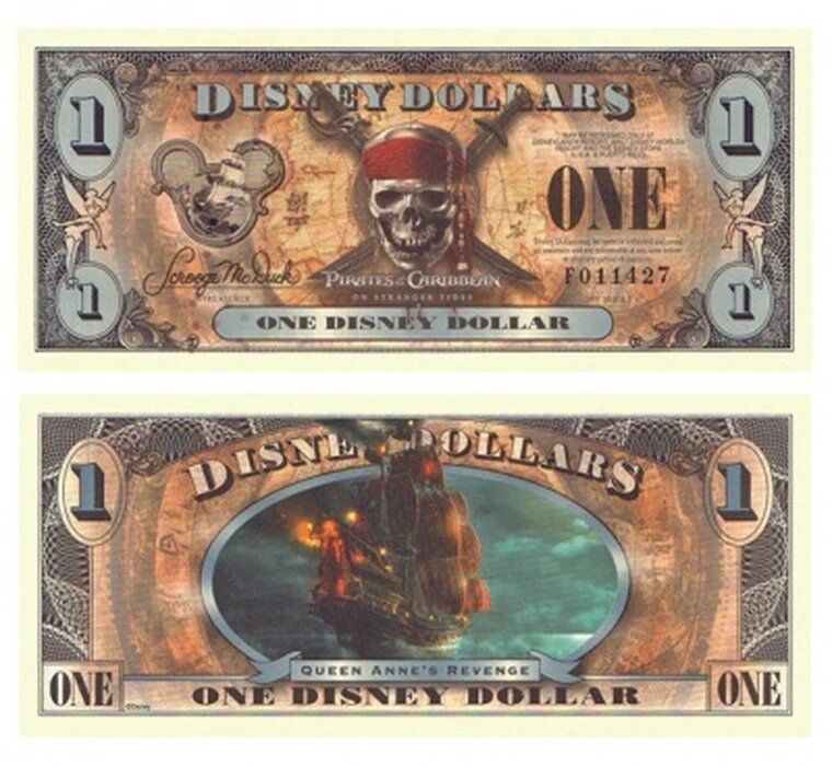 1 доллар 2011 Дисней Disneyland, сувенирная копия, банкноты и купюры редкие коллекционные