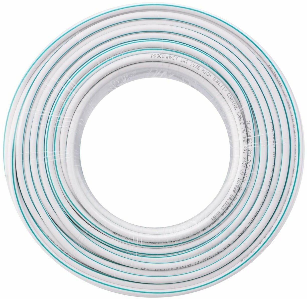 ТВ Кабель коаксиальный PROconnect SAT 703 B, CCS/Al/Al, 75%, 75 Ом, бухта 10м, белый