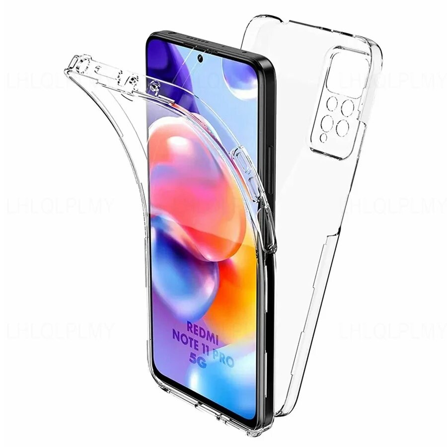 Двусторонний прозрачный чехол для Xiaomi Redmi Note 13 11 12 Pro Plus 5G 11S 12S Redmi Note 13 4G