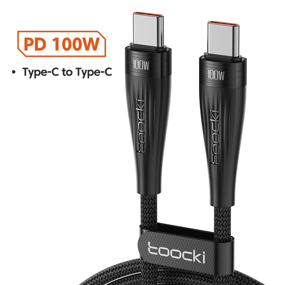 Toocki USB C - USB C кабель 0.25м, 100W, черный