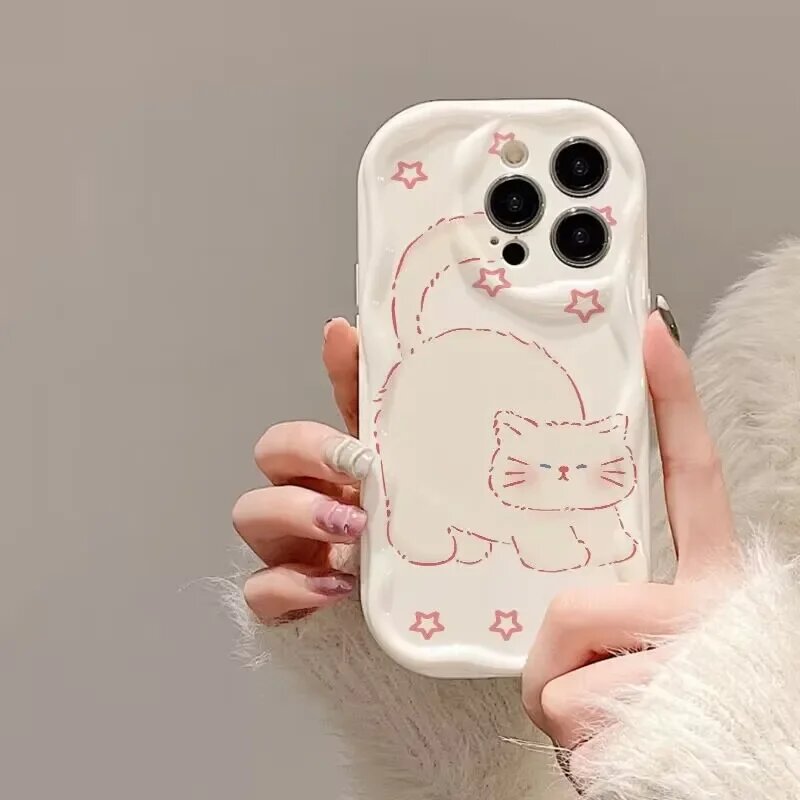 Чехол X5 Pro с изображением забавного кота с волнистыми краями и кремом для S7770, POCO M4Pro 5G
