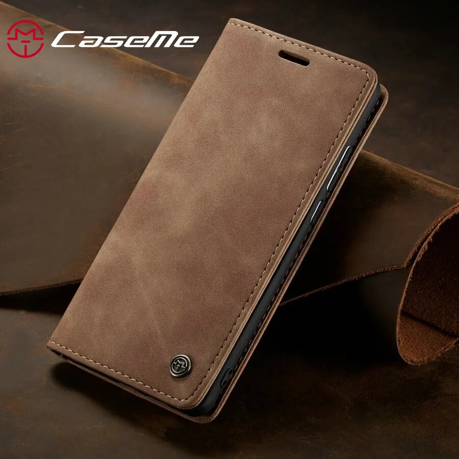 Кожаный чехол-книжка CaseMe Brown для Xiaomi Mi 11T Pro