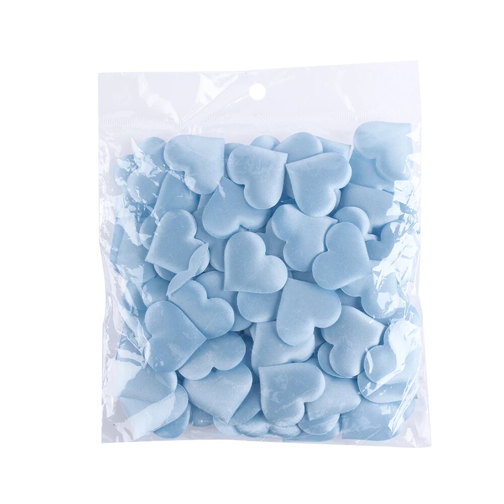 Конфетти губка сердце 100 шт. Голубой, 3.5cm Blue