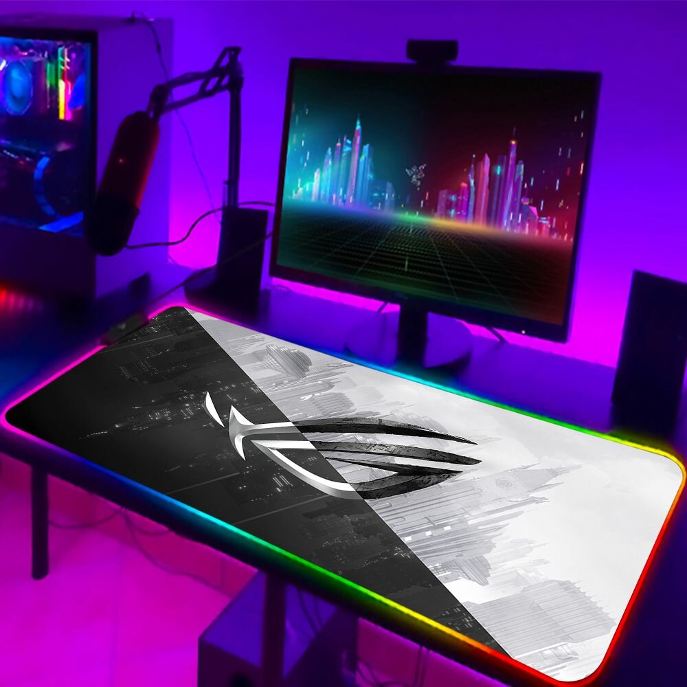 Коврик для мыши Asus ROG, игровой, с подсветкой, резина, 40x90 см, 800 г