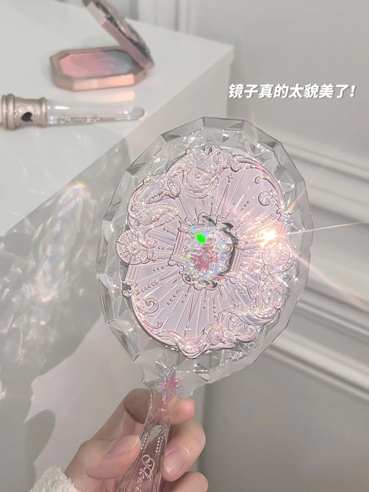 Flower Knows зеркало ручное Crystal White