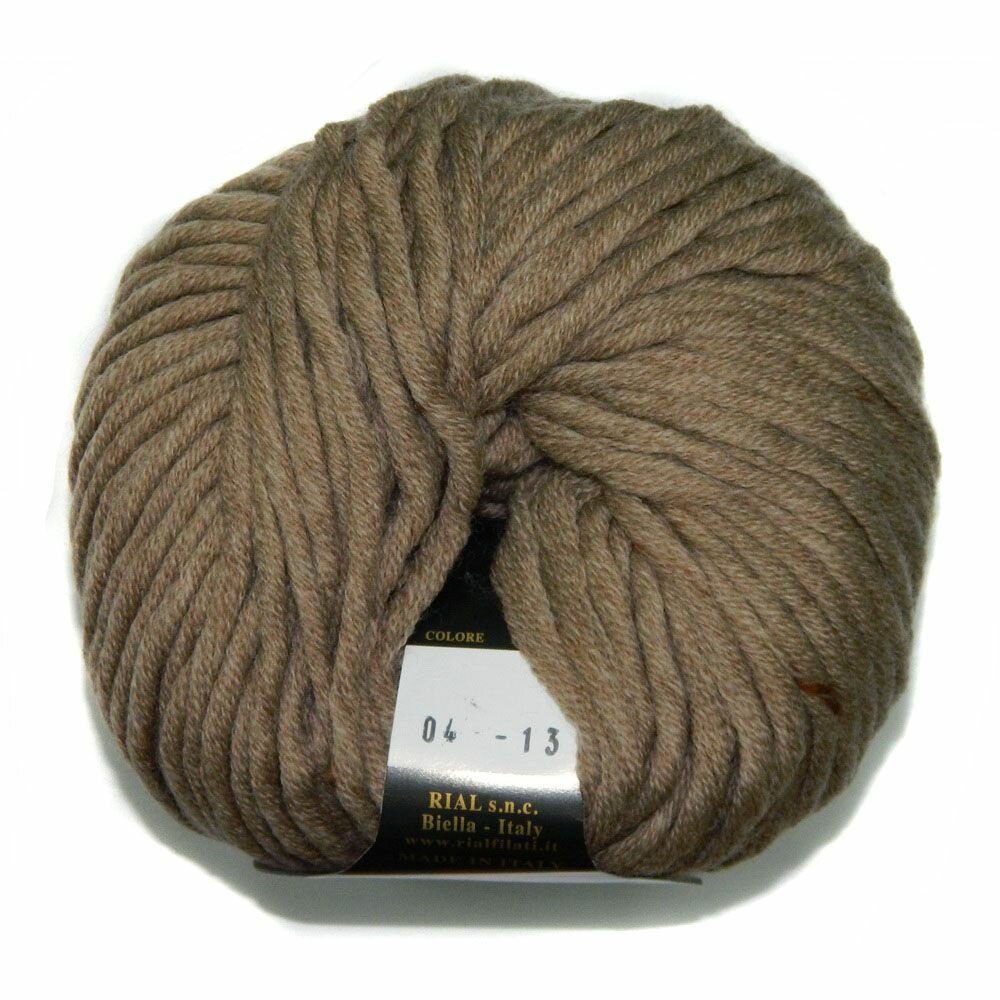 Пряжа Real Filati Mega Morbidone 04 тёмный беж (100г/90м, упаковка 5 мотков)