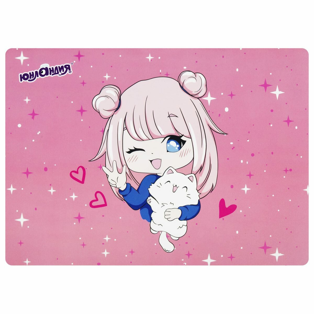 Настольное покрытие детское Юнландия "Anime pals", А4+, пластик, 33x23см (272371)