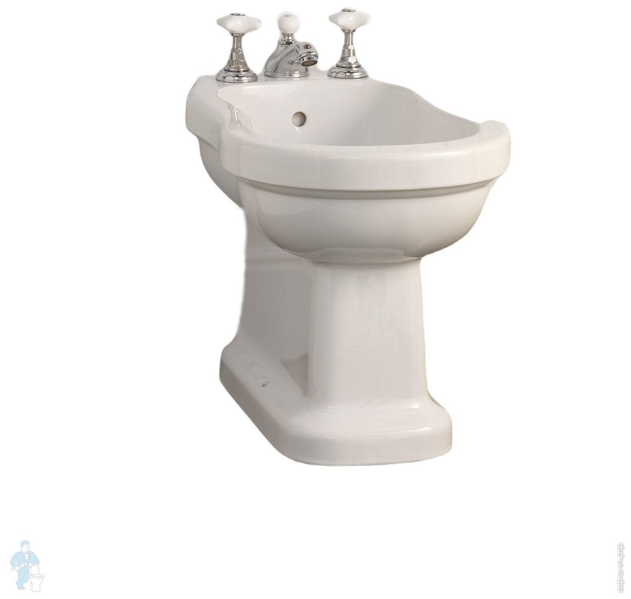 Биде напольное Devon&Devon Blues c 1 отверстием под смеситель IBBID1FBLUES белый