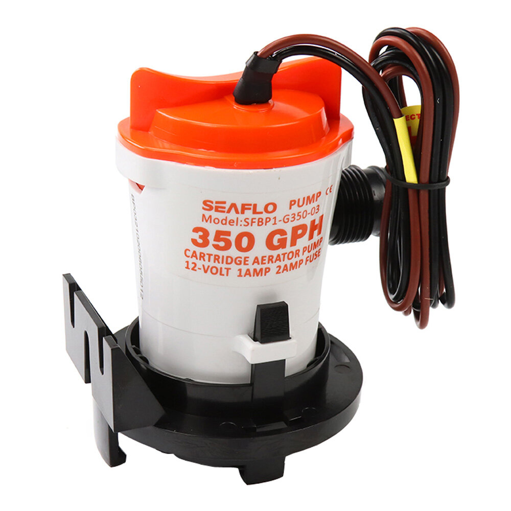 Помпа водооткачивающая SeaFlo 12V, 350 галлон/час, трюмная, патрубок 19 мм