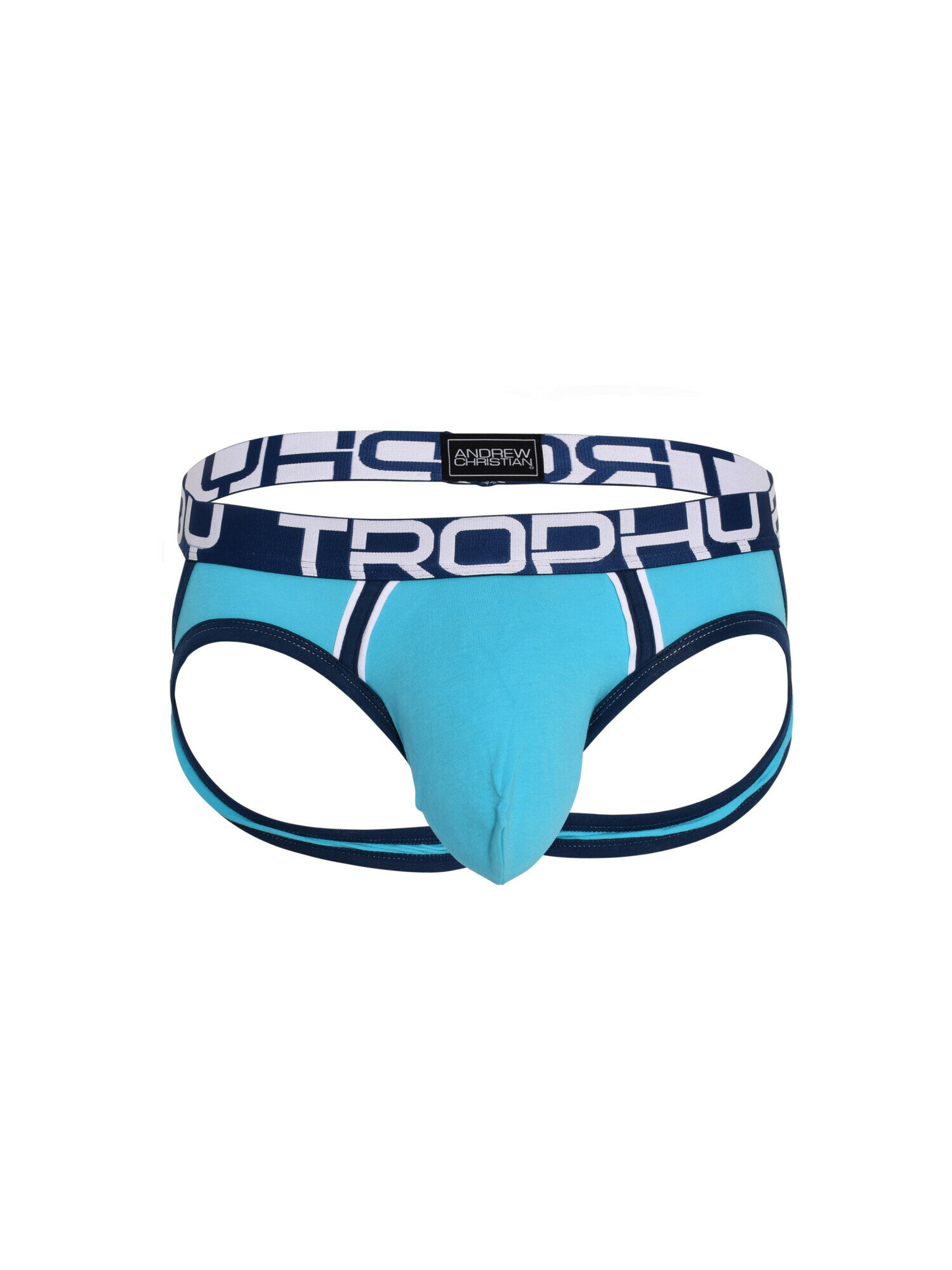 Трусы-джоки "Trophy Boy For Hung Guys Comfort Jock - Aqua" / Andrew Christian / Голубой / Размер S